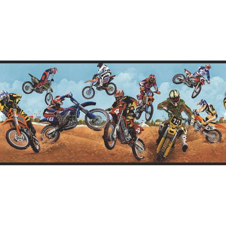 Blue Mountain Wallcoverings Motocross Border Wallpaper | Walmart Canada