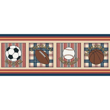 Blue Mountain Wallcoverings Vintage Varsity Border Wallpaper | Walmart ...