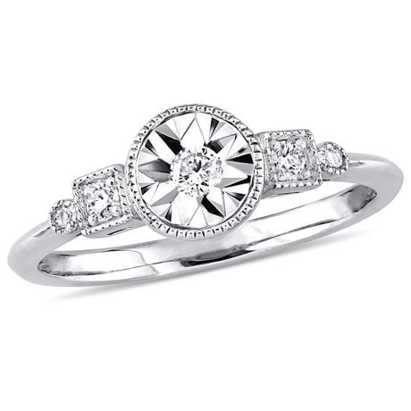 Click here for Miabella 1/7 Carat T. W. Diamond 10 K White Gold A... prices