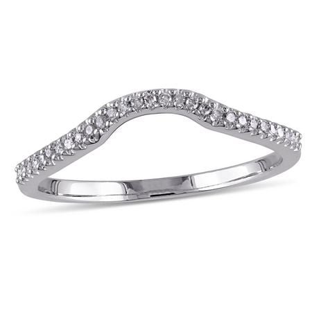 Click here for Miabella 1/10 Carat T. W. Sterling Silver Curved W... prices