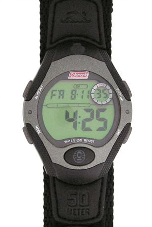 Coleman Men’s Charcoal and Black Digital Nylon Fastwrap Watch with ...