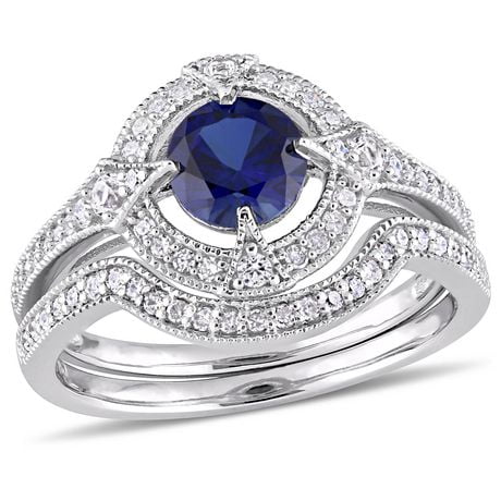 Click here for Tangelo 1-1/6 Carat T. G.W. Created Blue And White... prices