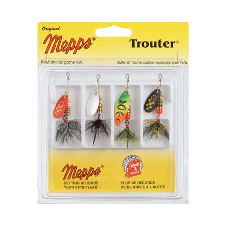 Mepps 4-Pack Trouter Kit - Dressed Treble Hooks, Lure Kits (kit sold as ...