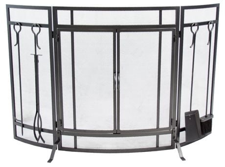 Click here for Pleasant Hearth Curved Screen With Tools Vintage I... prices