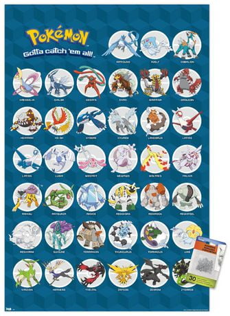 Pokémon - Legendary Wall Poster, 22.375" x 34" Framed | Walmart Canada