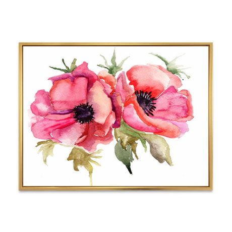Designart Stylized Poppy Flowers FLOAT FRAME WALL ART | Walmart Canada
