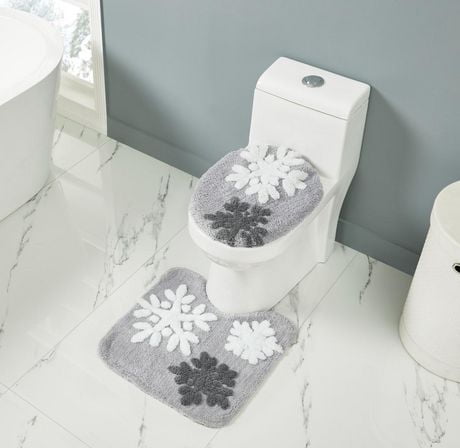 HOLIDAY TIME SNOWFLAKE 2PC RUG SET GREY | Walmart Canada