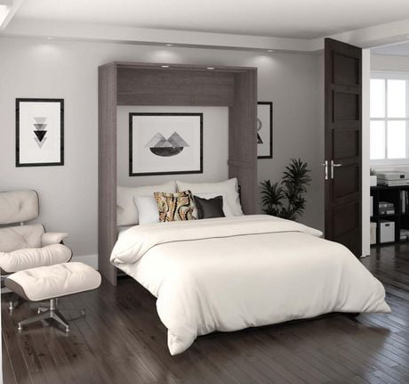 Click here for Cielo By Bestar Full Wall Bed In Oak Barrel And Wh... prices