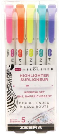Click here for Zebra Mildliner Highlighter  Refresh Set  5Pk Asso... prices