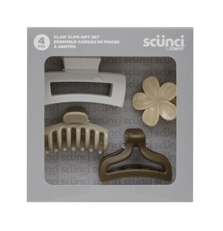 Scunci 4 PC Grey Claw Set - Walmart.ca
