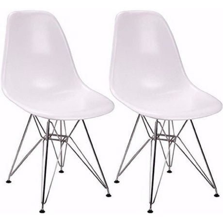 Click here for Nicer Furniture White Chromed Steel Legs Eiffel Di... prices
