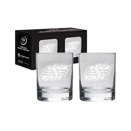 Click here for Cfl The Sports Vault 2Pk Rocks Glass Set Saskatche... prices
