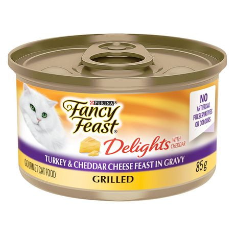 Fancy Feast Delights Grilled Turkey & Cheddar Cheese in Gravy, Wet Cat ...