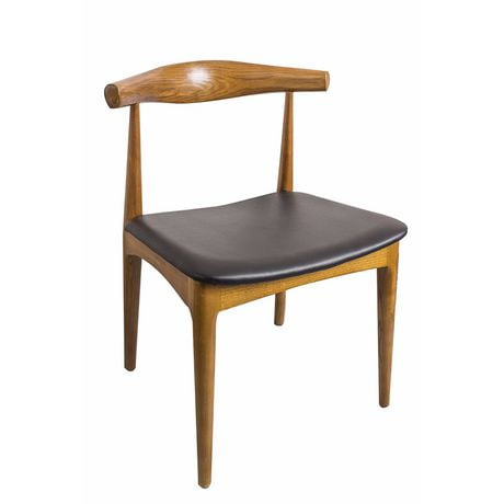 Click here for Nicer Furniture Black Faux Leather And Ash Wood Fr... prices