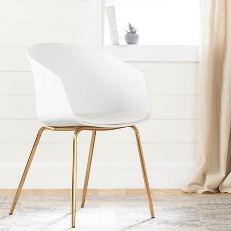 Click here for South Shore Flam Chair With Metal Gold Legs White... prices