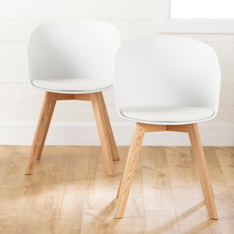 Click here for South Shore Flam Dining Chairs With Wooden Legs- S... prices