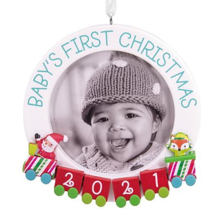 Hallmark Baby's First Christmas Santa Train 2021 Photo Frame Christmas ...