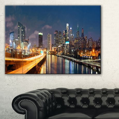 Click here for Design Art Philadelphia Skyline At Night Cityscape... prices