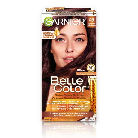 Garnier Belle Color Permanent Hair Dye, 46 Burgundy Auburn, 100% Grey ...