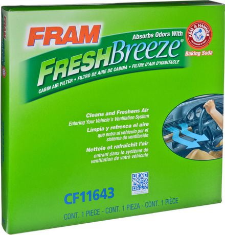 FRAM FB Cabin Air Filter CF11643 with Arm and Hammer Baking Soda, 98% ...