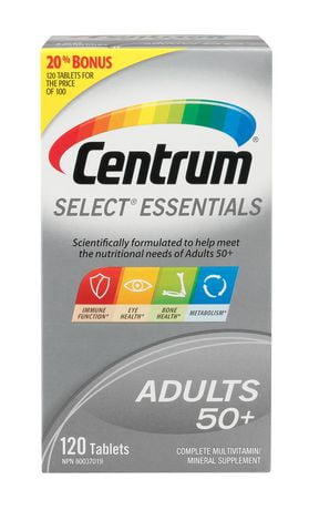 Centrum Select Essentials Adults 50+ Multivitamin and Multimineral ...
