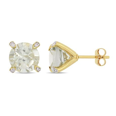Click here for Tangelo 3-1/2 Carat T. G.W. Green Amethyst And Dia... prices