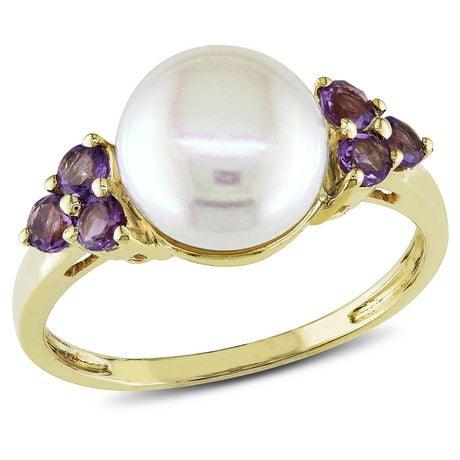 Tangelo 8-8.5mm Cultured Freshwater Pearl and 1/4 Carat T.G.W. Amethyst ...