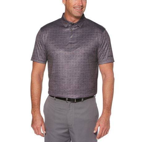 Men's Performance Short Sleeve Heather Micro Diamond Print Golf Polo ...