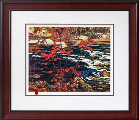 Click here for Canadiana Art The Red Maple Framed Print By A. Y.... prices