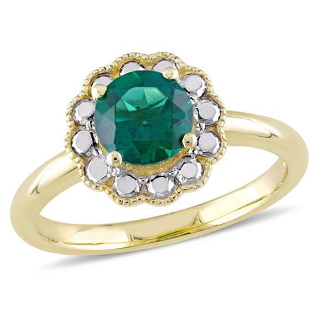 Click here for Tangelo 1 Carat T. G.W. Created Emerald 10 K Yello... prices