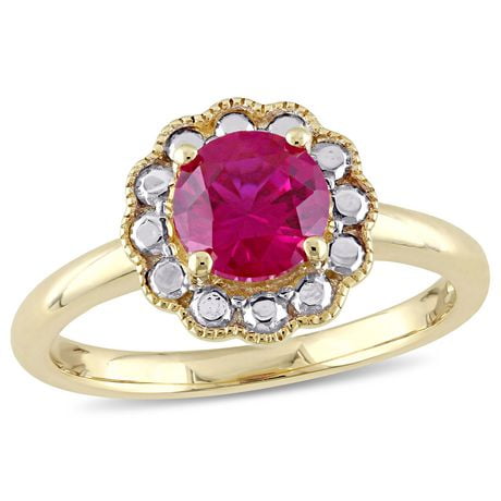 Click here for Tangelo 1-3/8 Carat T. G.W. Created Ruby 10 K Yell... prices