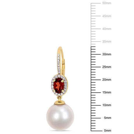 Tangelo 11-12mm Cultured Freshwater Pearl, 1-1/10 Carat T.G.W. Garnet ...