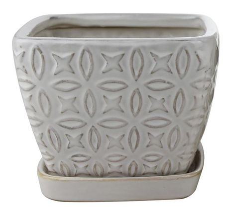 hometrends 6-inch Sunrise Square Pot Ceramic Planter | Walmart Canada