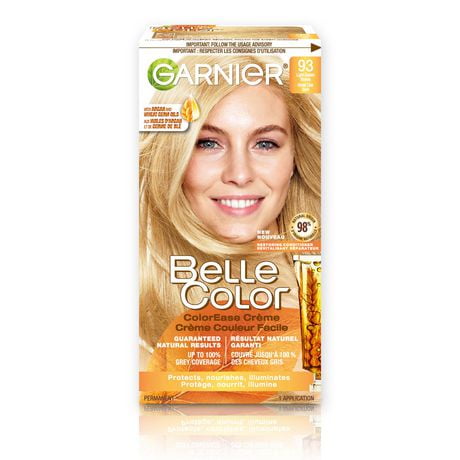 Garnier Belle Color Permanent Hair Dye, 93 Light Golden Blonde, 100% ...