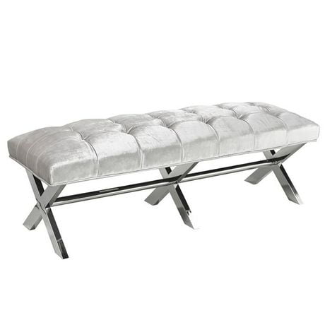 Click here for Home Gear Bench Tufted Upholstered With Polished S... prices