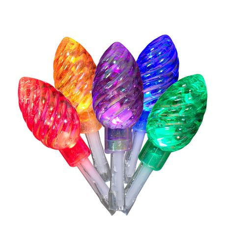 Holiday Time 20-Count Battery-Operated Iridescent Multicolor LED Spiral ...