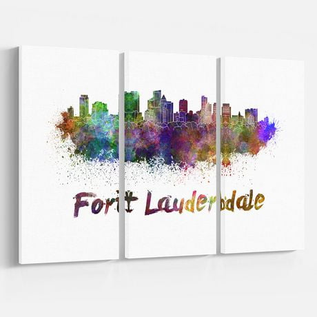Click here for Design Art Fort Lauderdale Skyline Canvas Print Pu... prices