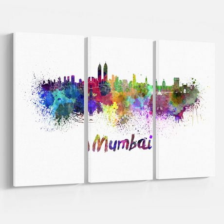 Click here for Design Art Mumbai Skyline Canvas Print Purple 36In... prices