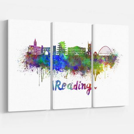 Click here for Design Art Reading Skyline Canvas Print Purple 36I... prices