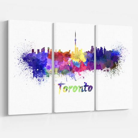 Click here for Design Art Toronto Skyline Canvas Print Purple 36I... prices