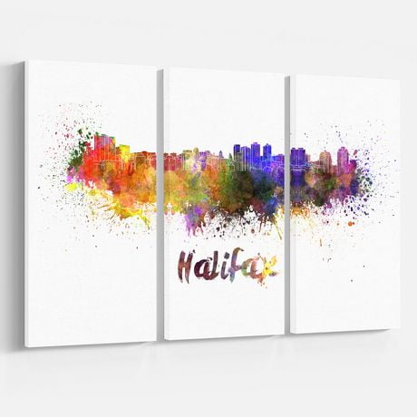 Click here for Design Art Halifax Skyline Canvas Print Purple 36I... prices