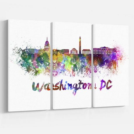 Click here for Design Art Washington Dc Skyline Canvas Print Purp... prices