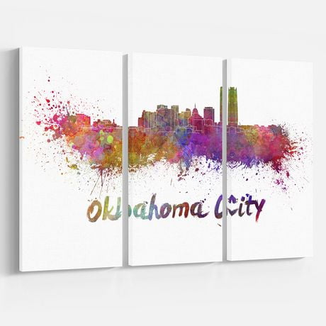 Click here for Design Art Oklahoma Skyline Canvas Print Purple 36... prices