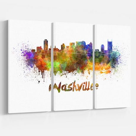 Click here for Design Art Las Vegas Skyline Canvas Print Purple 3... prices