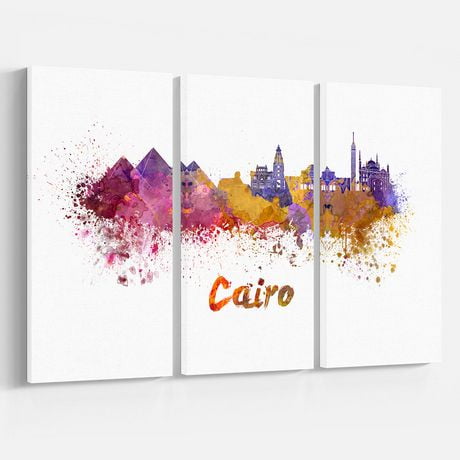 Click here for Design Art Cairo Skyline Canvas Print Purple 36In... prices