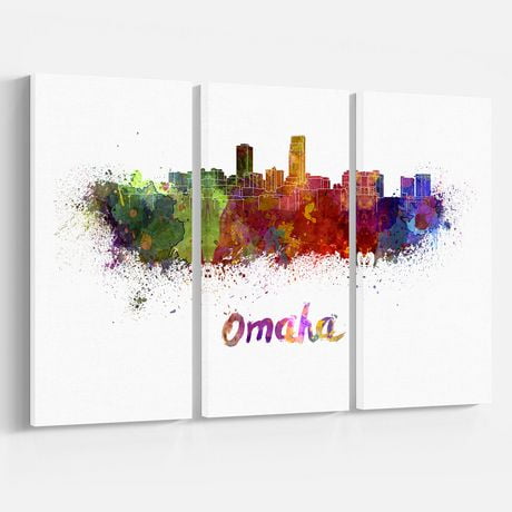 Click here for Design Art Omaha Skyline Canvas Print Purple 36In... prices