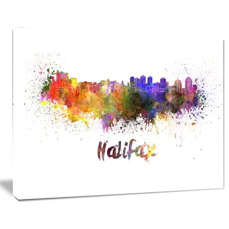 Click here for Design Art Halifax Skyline Canvas Print Purple 32I... prices