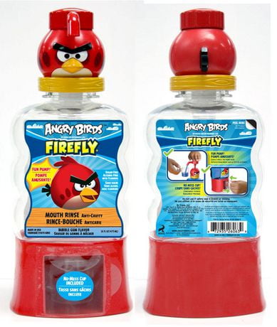 Firefly Angry Birds- Firefly Pump + No Spill Cap Mouthwash 473 ml -Red ...