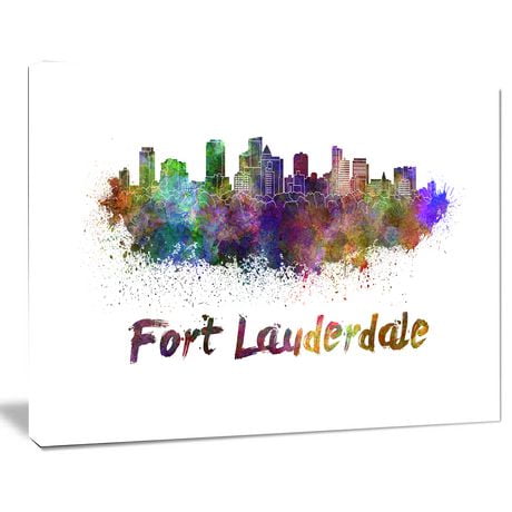 Click here for Design Art Fort Lauderdale Skyline Canvas Print Pu... prices