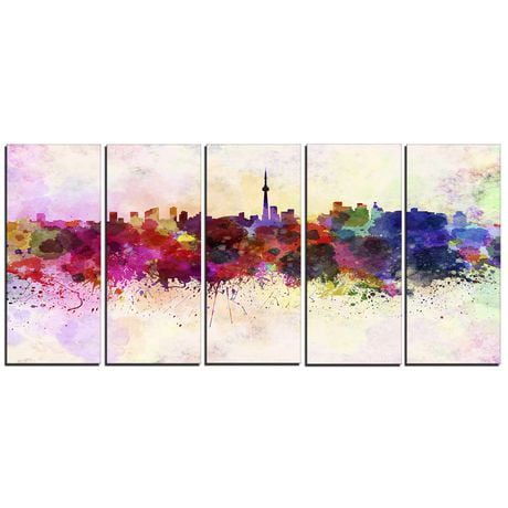Click here for Design Art Toronto Skyline Canvas Print Purple 60I... prices